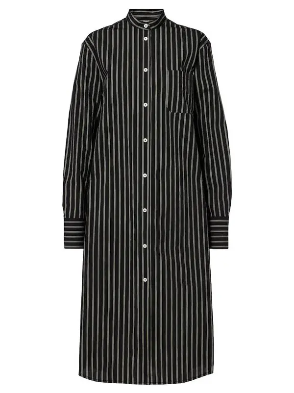 TOTEME Striped Shirt Dress - Black