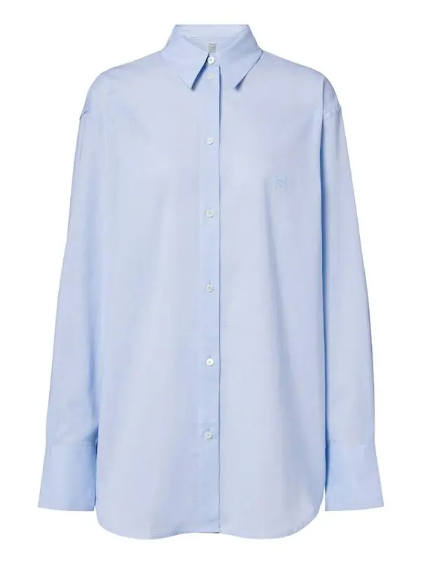 TOTEME Oversized Cotton And Linen Shirt - Blue