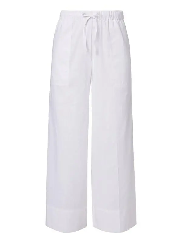 TOTEME Cotton And Linen Wide-leg Pants - White