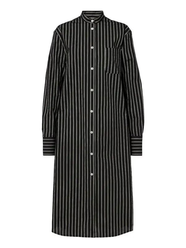 TOTEME Striped Shirt Dress - Black