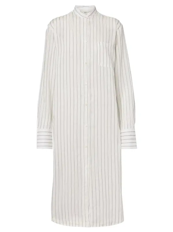 TOTEME Striped Shirt Dress - White