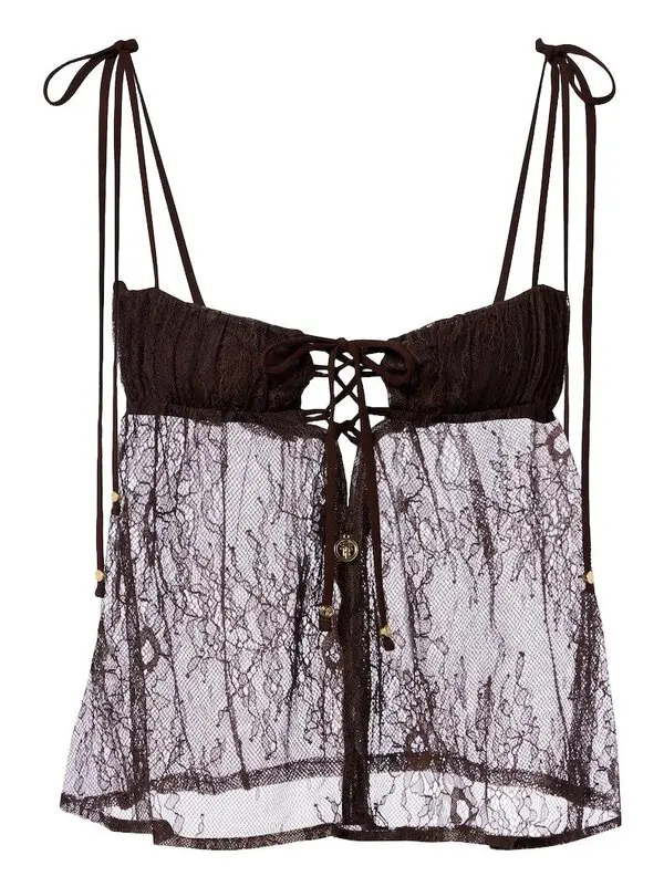 BANANHOT Kendall Lace Top - Brown