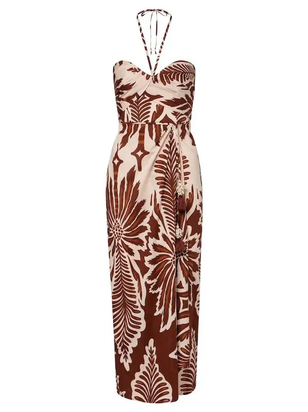Poupette St Barth Collina Printed Midi Dress - Brown