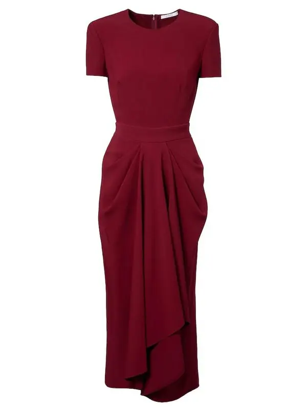 Givenchy Asymmetrical Draped Midi Dress - Red