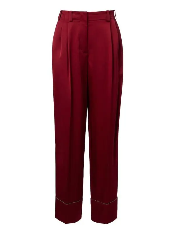 Givenchy Silk Satin Wide-leg Pants - Red