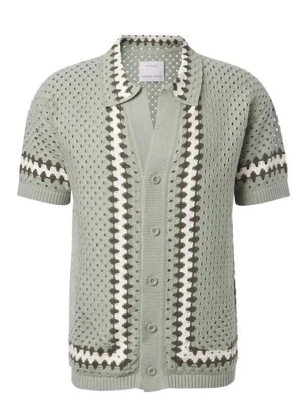 Frescobol Carioca Pinto Crochet Cotton Shirt - Green