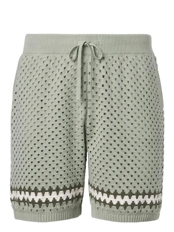 Frescobol Carioca Nico Crochet Cotton Shorts - Green