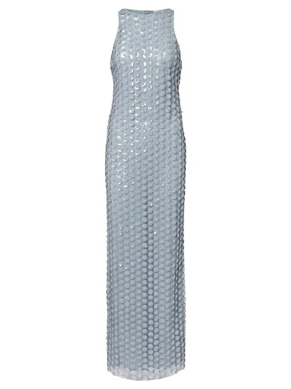 THE NEW ARRIVALS ILKYAZ OZEL Bixi Embellished Gown - Blue