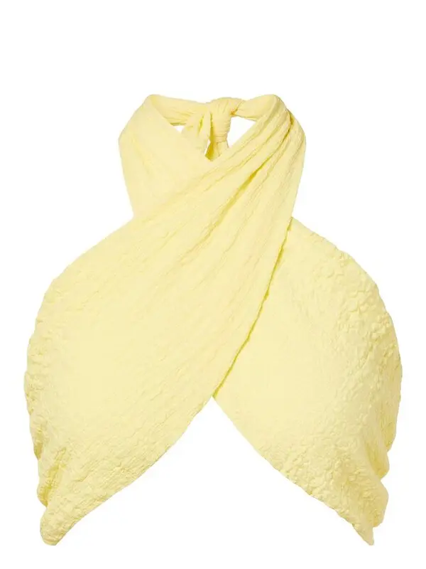 Jade Swim Halterneck Crop Top - Yellow