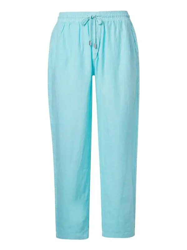 Vilebrequin Linen Wide-leg Pants - Blue