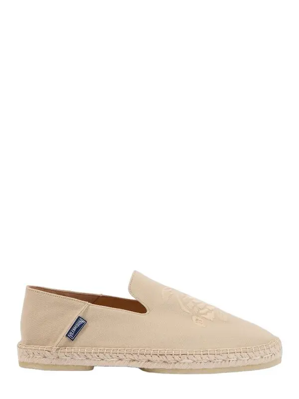 Vilebrequin Embroidered Canvas Espadrilles - Beige