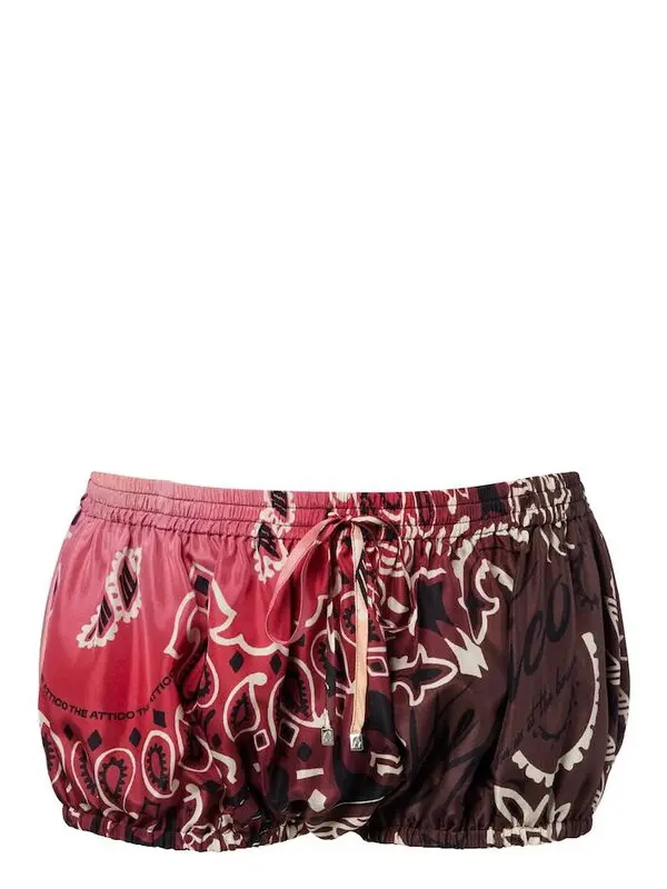 Attico Printed Silk Shorts - Multicoloured