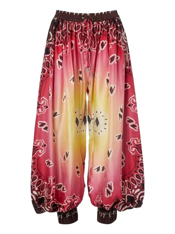 Attico Printed Silk Balloon Pants - Multicoloured