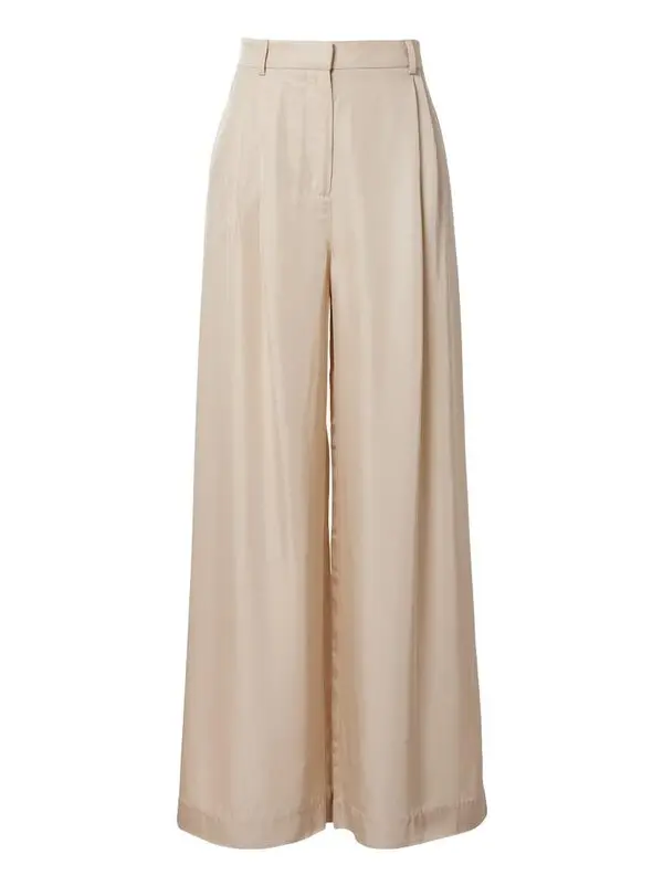 THE FRANKIE SHOP Marfa Pleated Twill Wide-leg Pants - White