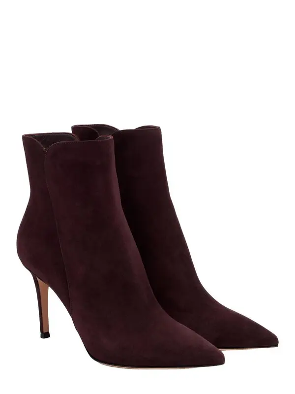 GIANVITO ROSSI Levy Suede Ankle Boots - Burgundy
