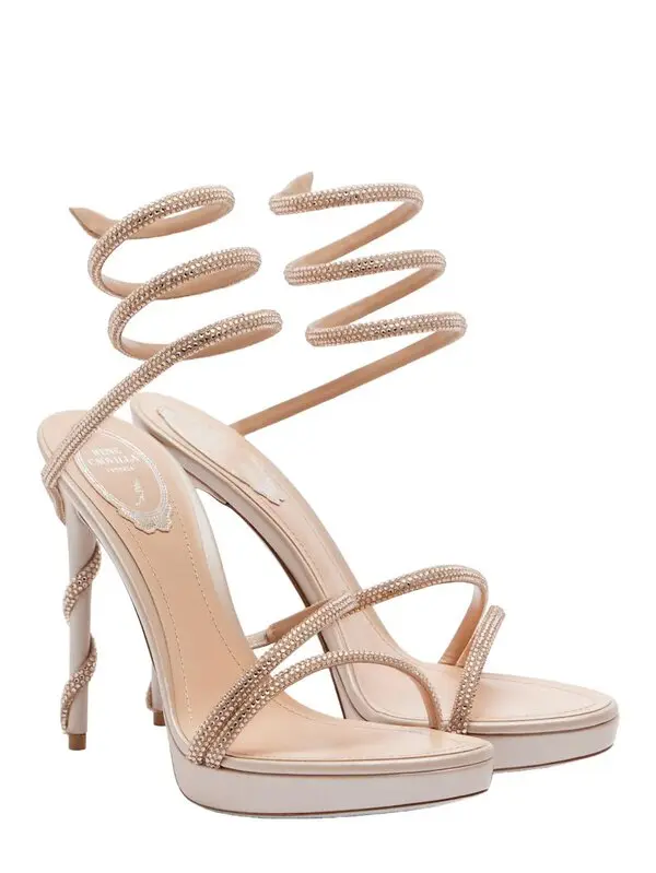 Rene Caovilla Margot Embellished Platform Sandals - Pink