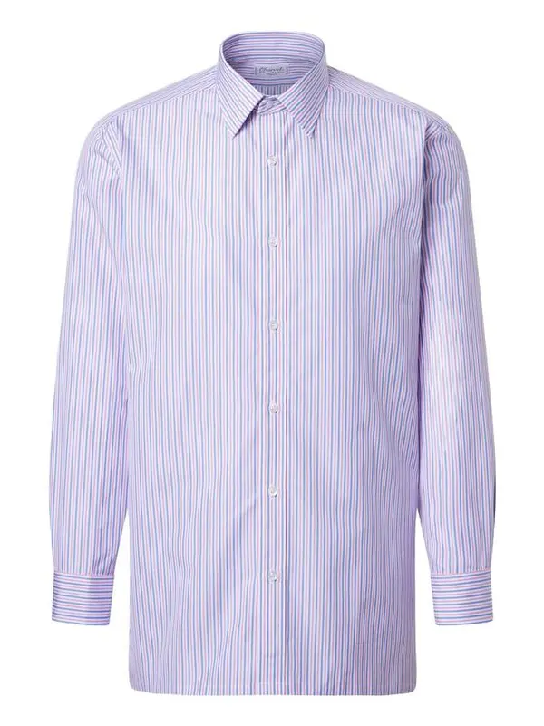 Charvet Striped Cotton Poplin Shirt - Blue