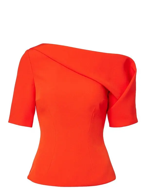 Safiyaa Marley Draped Crepe Top - Red