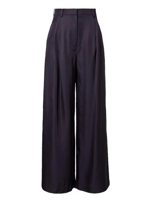 THE FRANKIE SHOP Marfa Pleated Wide-leg Pants - Grey