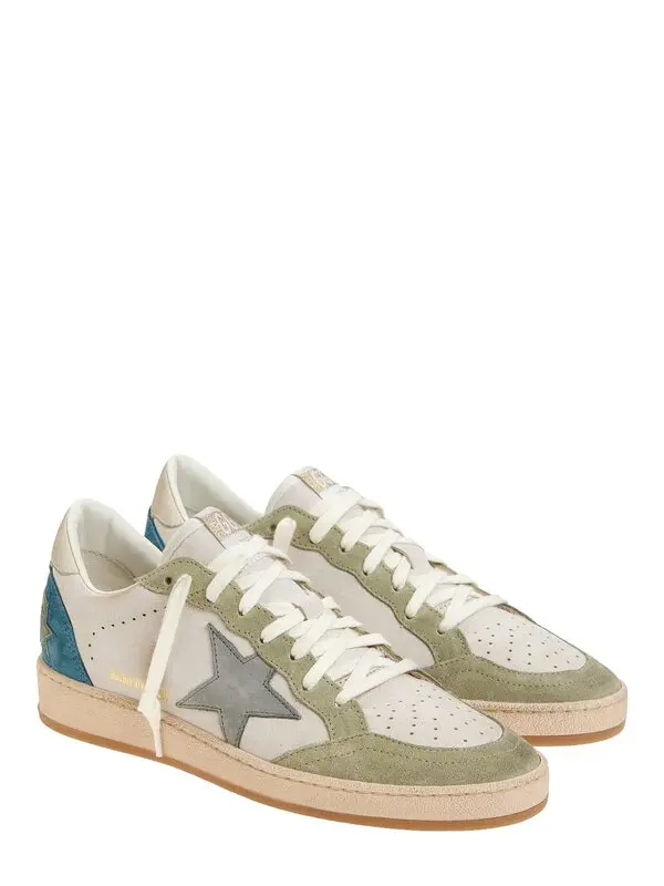 GOLDEN GOOSE Ball Star Low-top Sneakers - White/sage Green/blue