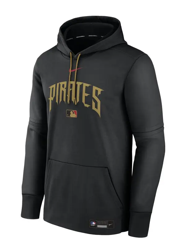 Nike Pittsburgh Pirates Authentic Collection City Connect Therma Mlb Pullover Hoodie - Black