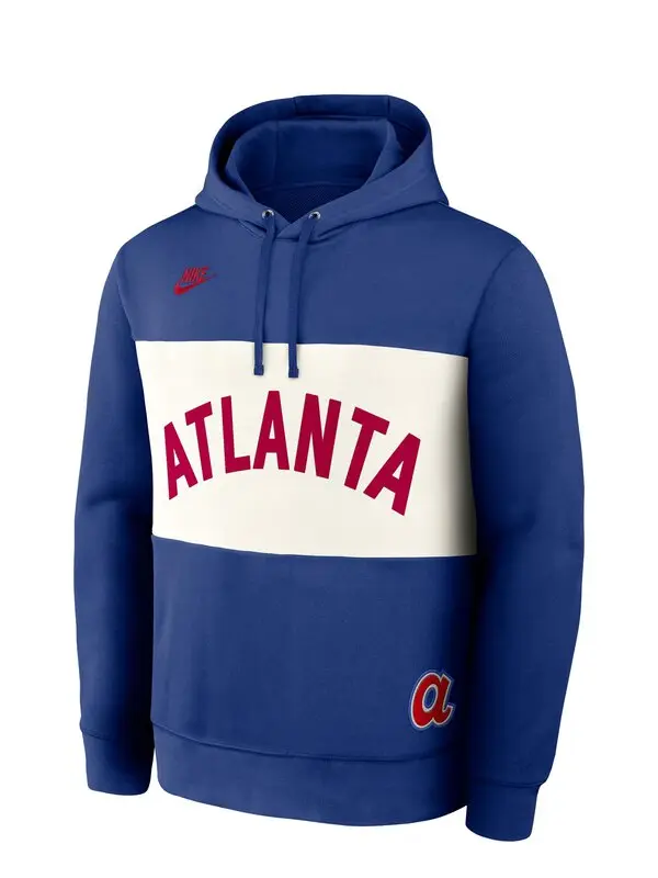 Nike Atlanta Braves Cooperstown Legacy Mlb Pullover Hoodie - Blue