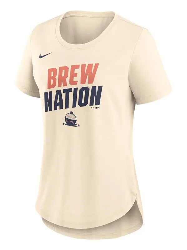 Nike Milwaukee Brewers City Connect Lockup Mlb T-shirt - Brown