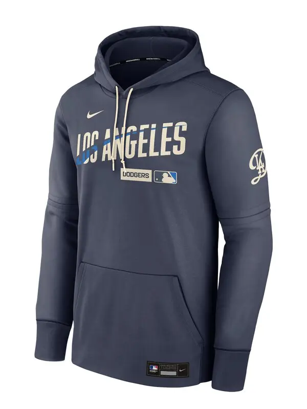 Nike Los Angeles Dodgers Authentic Collection City Connect Therma Mlb Pullover Hoodie - Blue