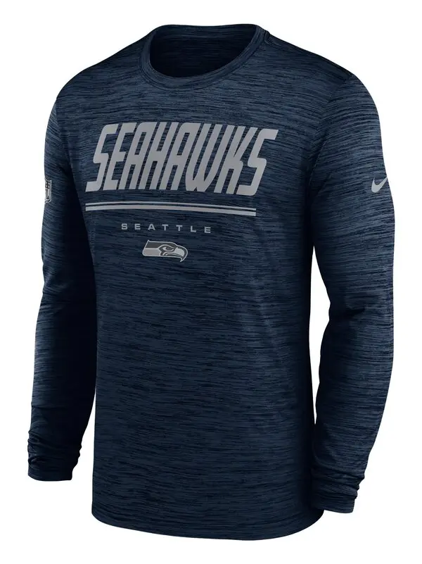 Nike Seattle Seahawks Sideline Team Issue Velocity Dri-fit Nfl Long-sleeve T-shirt - Blue