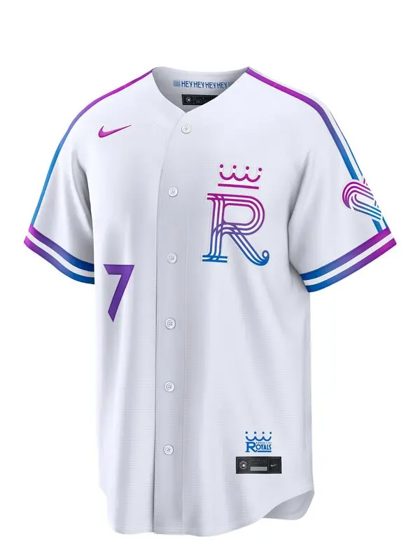 Nike Bobby Witt Jr. Kansas City Royals City Connect Mlb Stadium Jersey - Blue