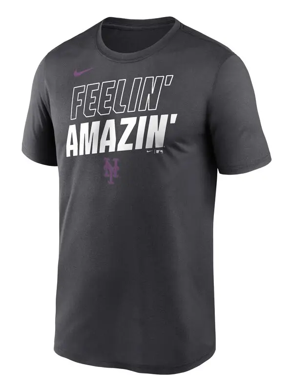 Nike New York Mets City Connect Team Phrase Script Dri-fit Mlb T-shirt - Grey