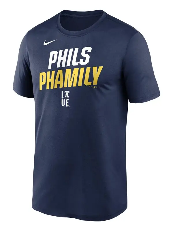 Nike Philadelphia Phillies City Connect Team Phrase Script Dri-fit Mlb T-shirt - Blue