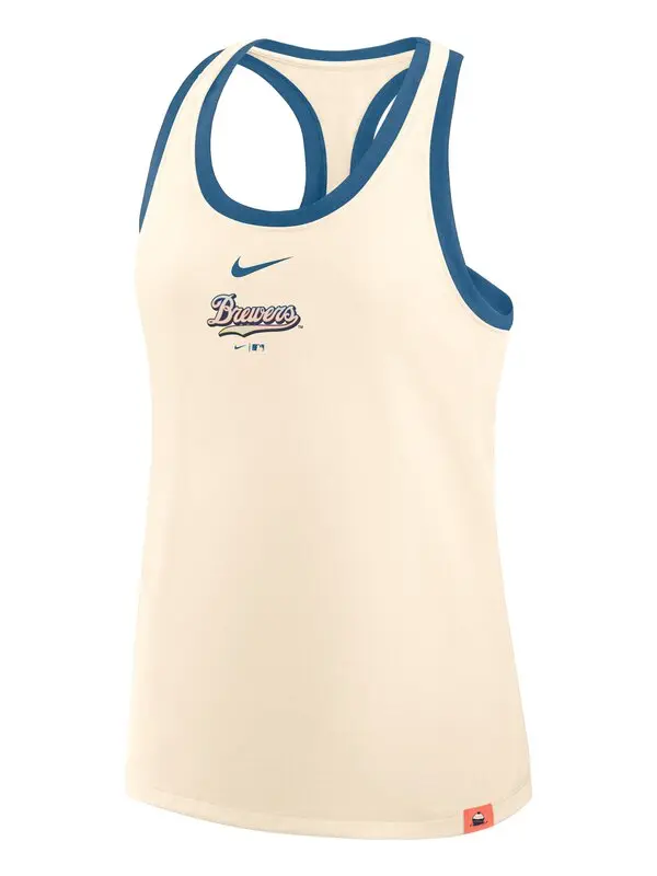 Nike Milwaukee Brewers Script City Connect Mlb Racerback Tank Top - Brown
