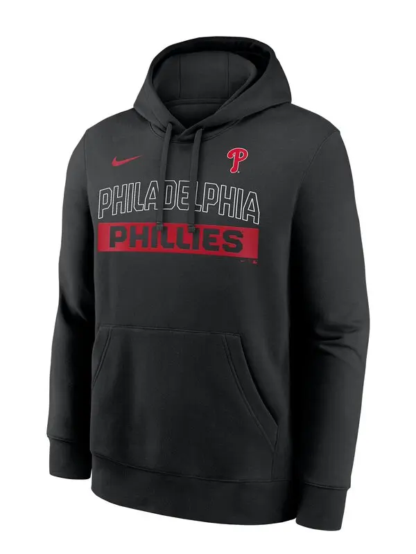 Nike Philadelphia Phillies Club Mlb Pullover Hoodie - Black