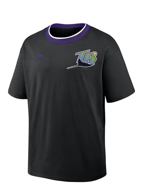 Nike Tampa Bay Rays Cooperstown Ringer Mlb T-shirt - Black