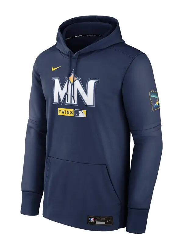 Nike Minnesota Twins Authentic Collection City Connect Therma Mlb Pullover Hoodie - Blue