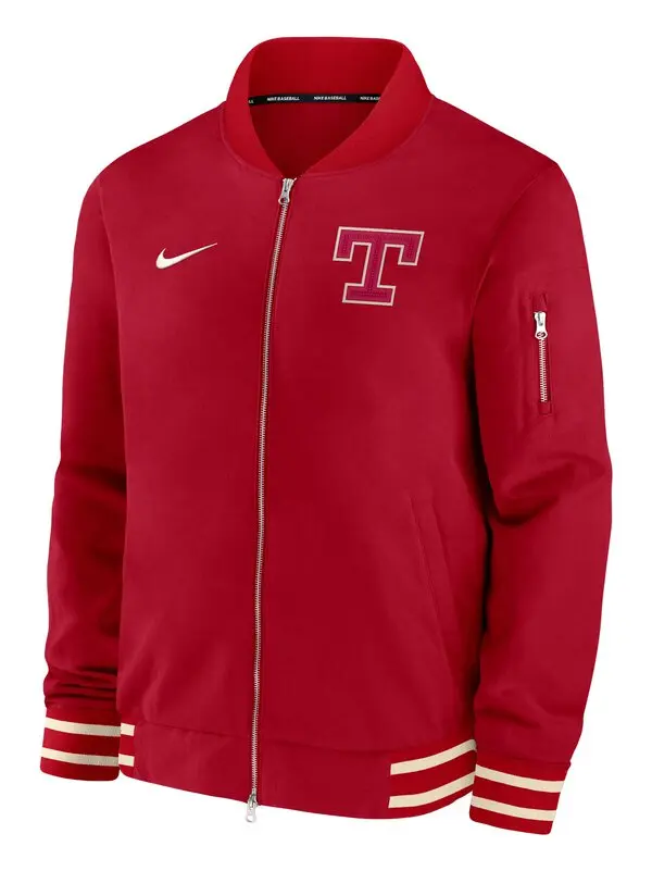 Nike Texas Rangers Authentic Collection City Connect Mlb Full-zip Bomber Jacket - Red