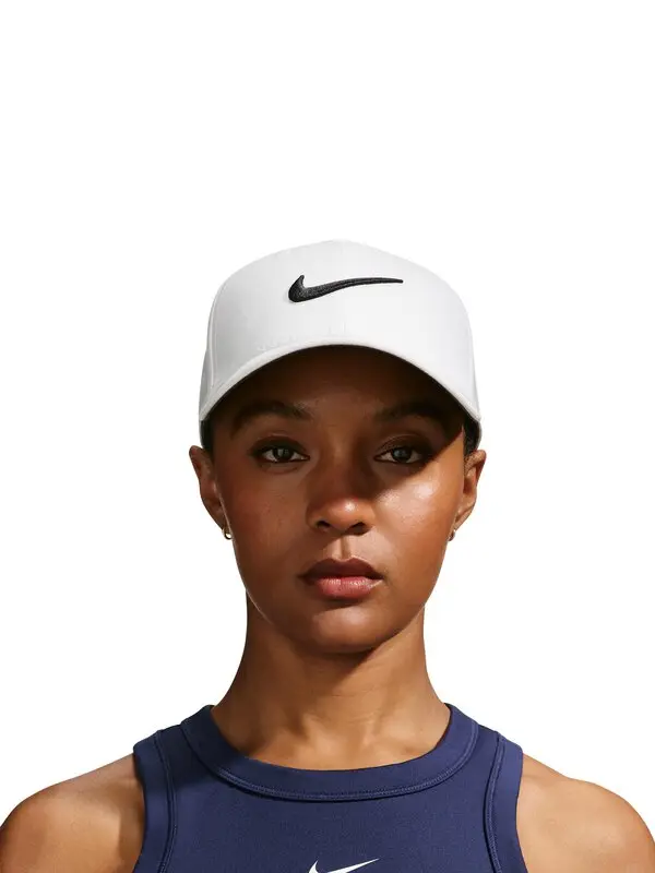 Nike Dri-fit Club Structured Swoosh Cap - White