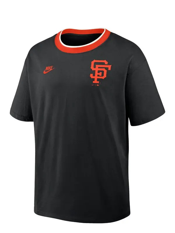 Nike San Francisco Giants Cooperstown Ringer Mlb T-shirt - Black