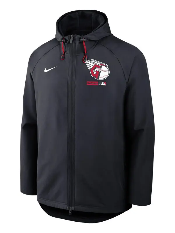 Nike Cleveland Guardians Authentic Collection Therma-fit Mlb Full-zip Hooded Jacket - Blue