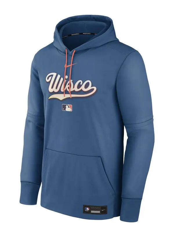 Nike Milwaukee Brewers City Connect Therma Mlb Pullover Hoodie - Blue