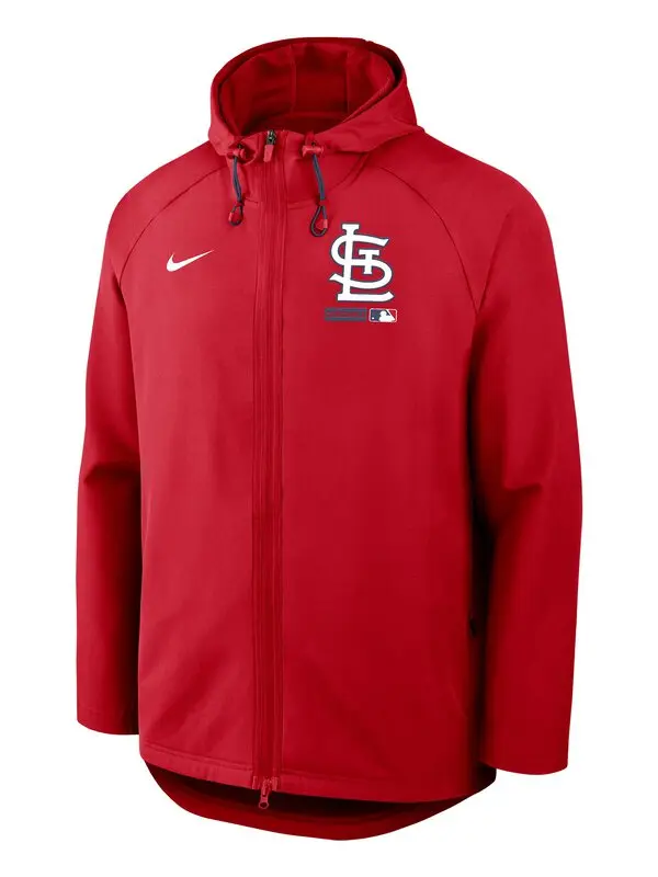 Nike St. Louis Cardinals Authentic Collection Therma-fit Mlb Full-zip Hooded Jacket - Red