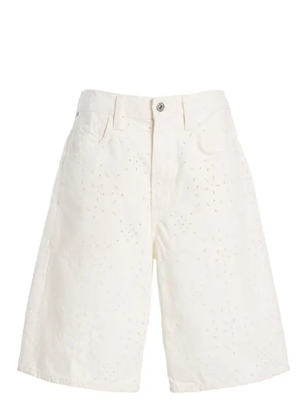 Citizens Of Humanity Court Denim Shorts With Eyelet Detailing - White