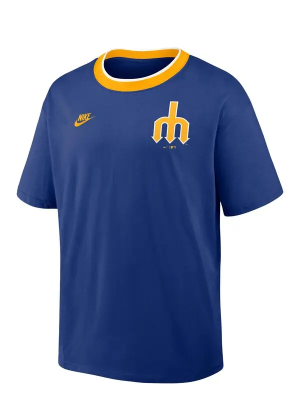 Nike Seattle Mariners Cooperstown Ringer Mlb T-shirt - Blue