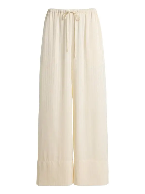 ELCE Wide-leg Tie-detailed Pants - Ivory