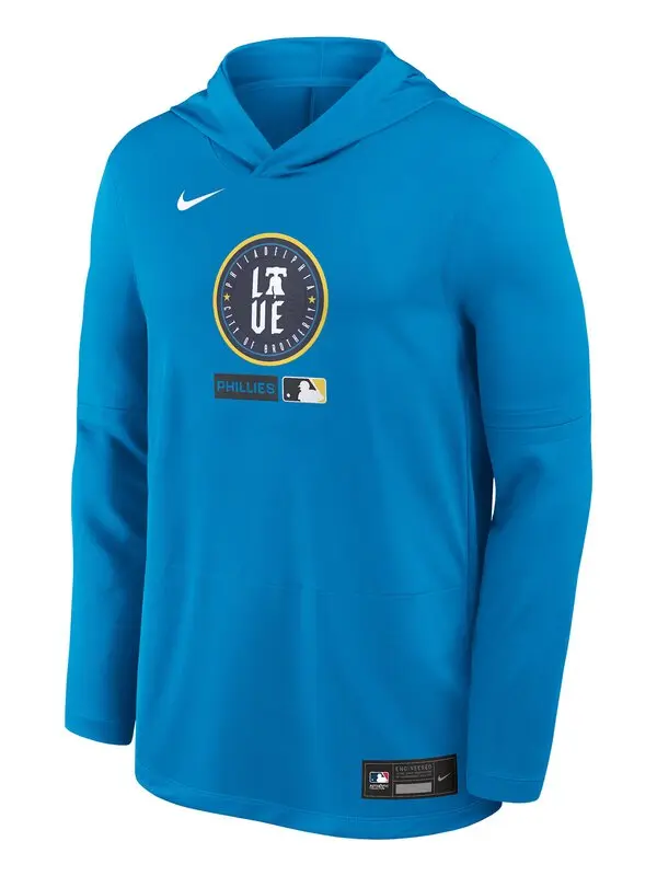 Nike Philadelphia Phillies City Connect Dri-fit Mlb Long-sleeve Hooded Top - Blue