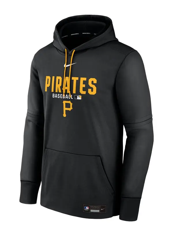 Nike Pittsburgh Pirates Authentic Collection Therma Mlb Pullover Hoodie - Black