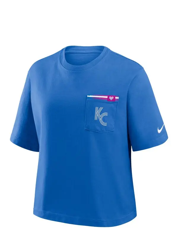 Nike Kansas City Royals City Connect Pocket Boxy Mlb T-shirt - Blue