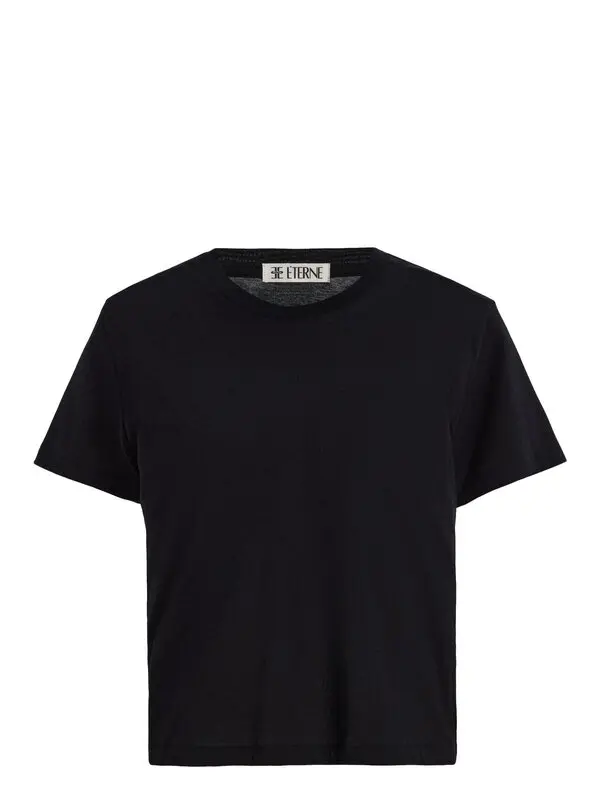 Eterne Boxy Cotton-modal T-shirt - Black