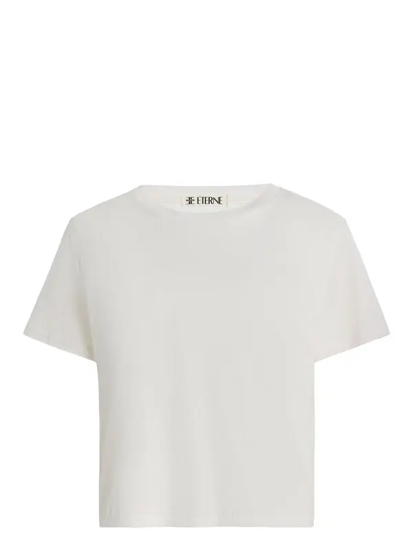Eterne Boxy Cotton-modal Short-sleeve T-shirt - Ivory
